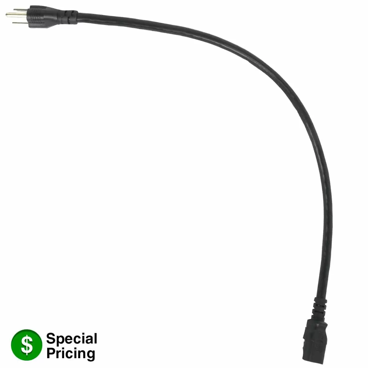 15A Power Cord, 18" | IEC-18X10 - CLOSEOUT - Lowell Manufacturing Co.
