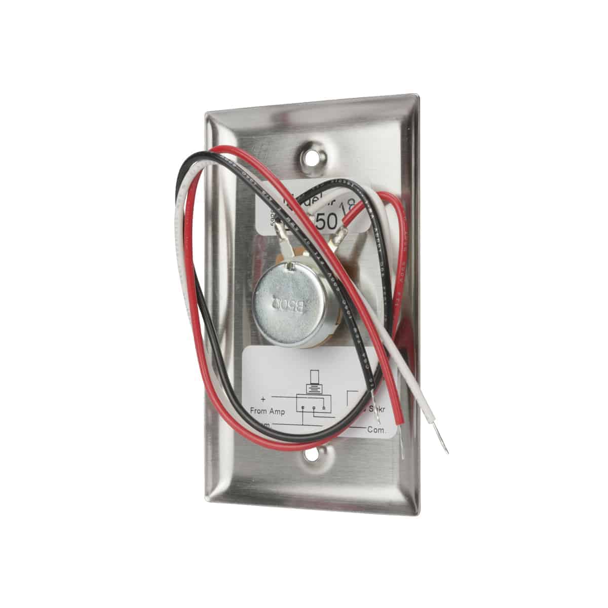 50 ohm Potentiometer with 1-Gang Standard Wall Plate, SS | Lowell ...