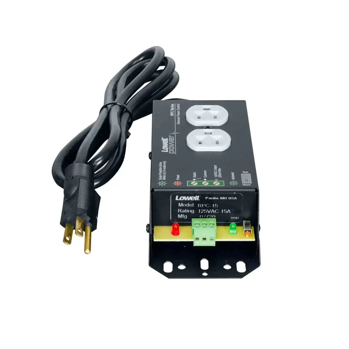 Remote Power Control with 2-15A Outlets | Lowell Mfg.