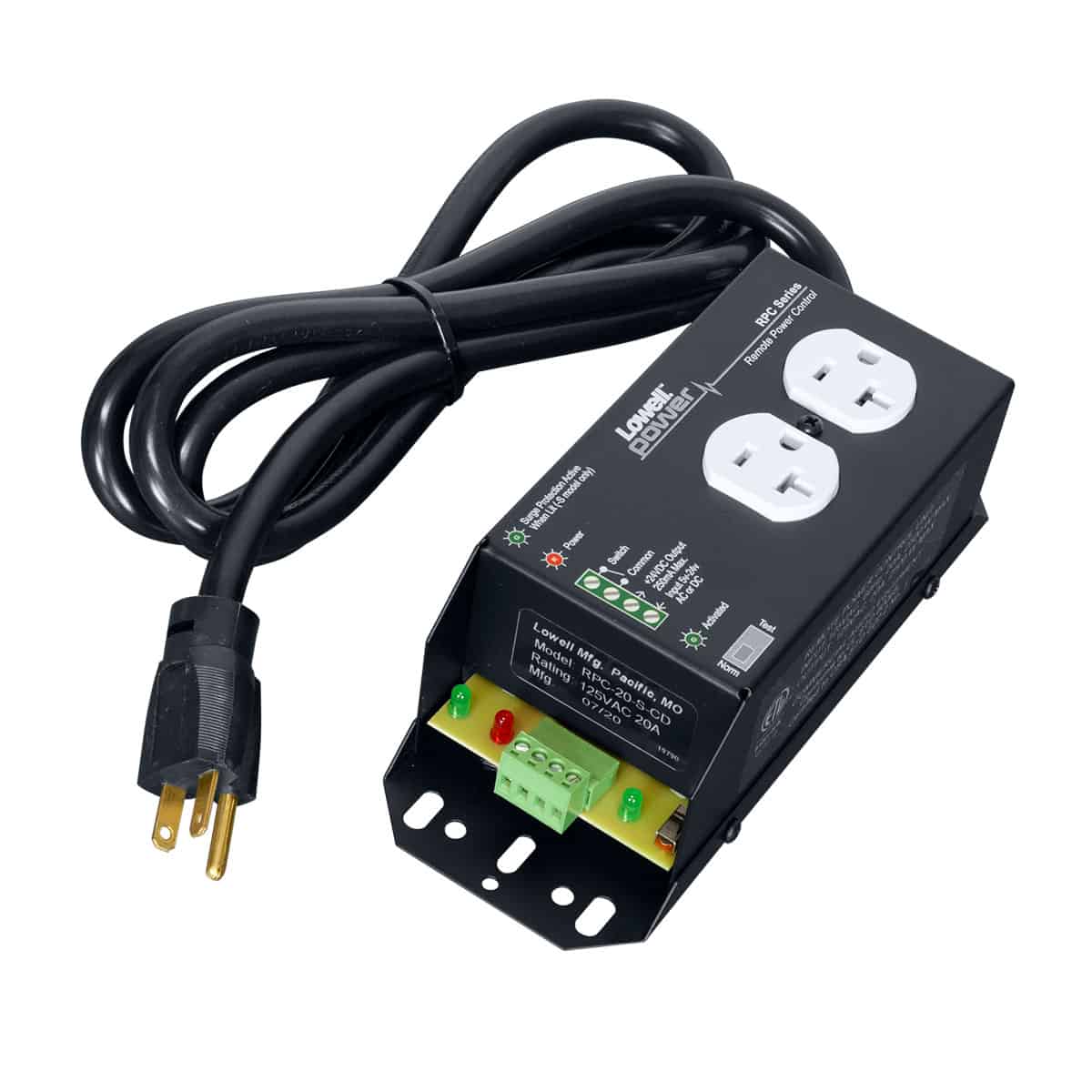 Remote Power Control with 2–20A Outlets, Surge Suppression