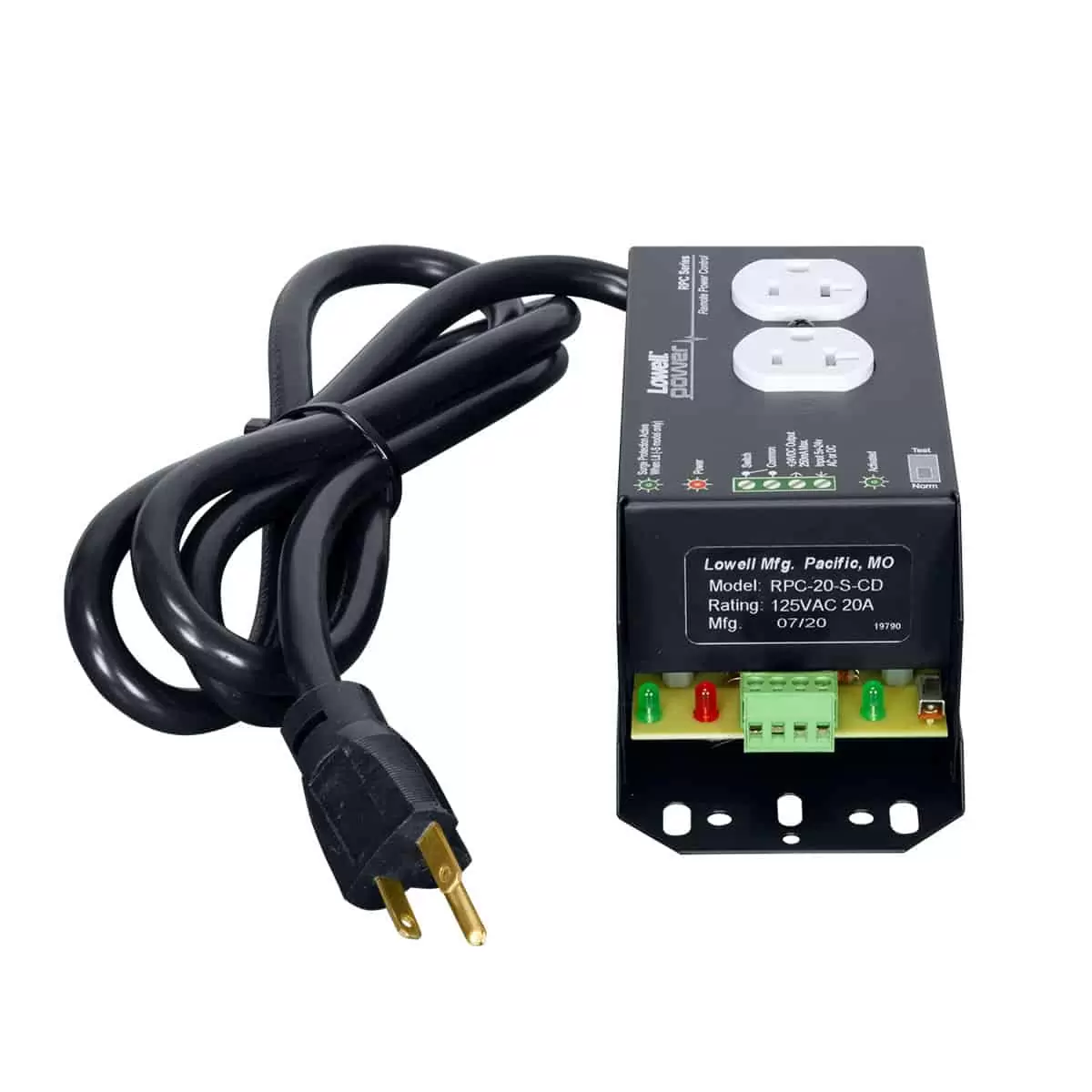 Remote Power Control with 2–20A Outlets, Surge Suppression