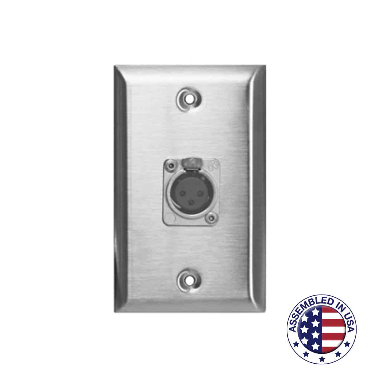 Wall Plate with Mic Connector, Female - Lowell Mfg.